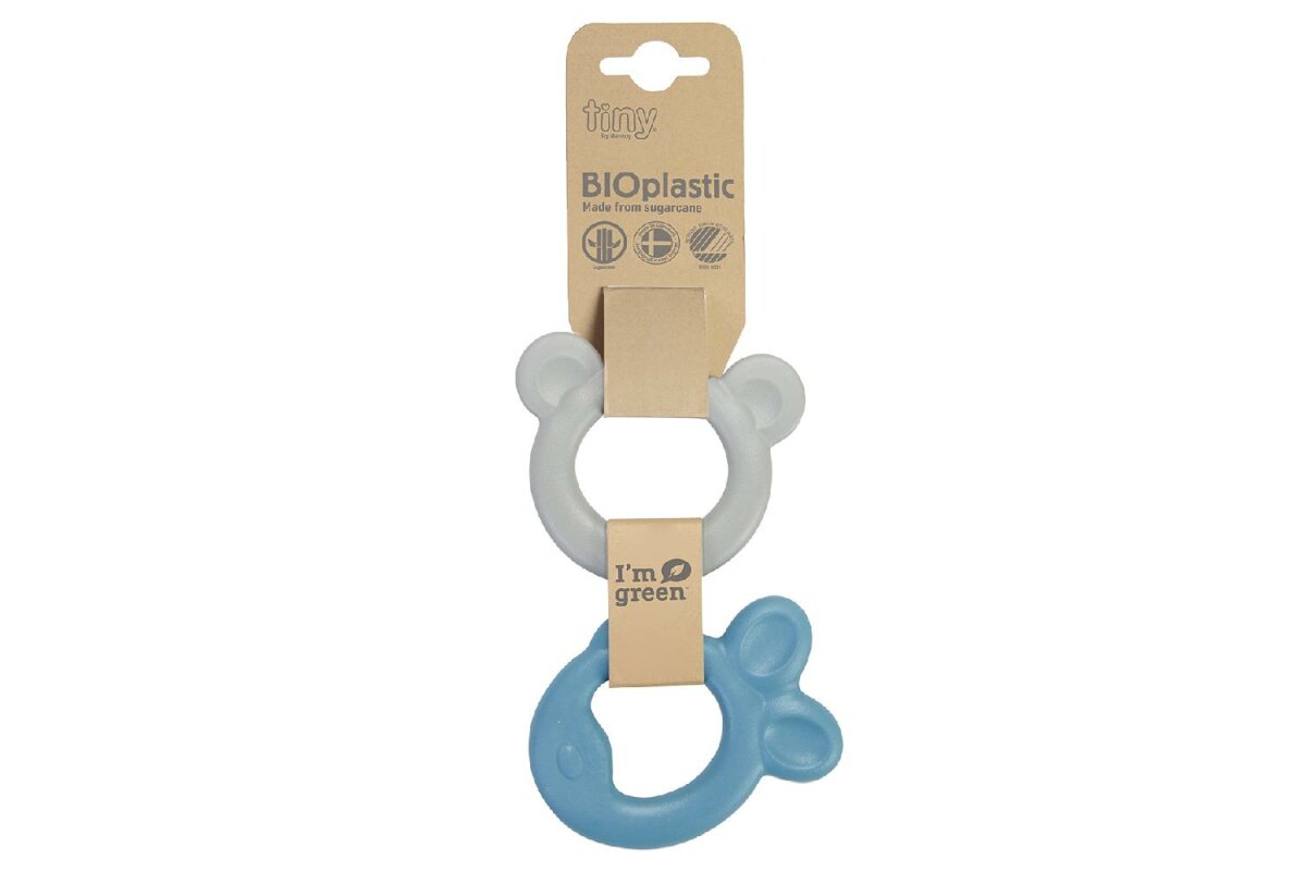 TINY BIO-Beißring blue&grey - zumoo