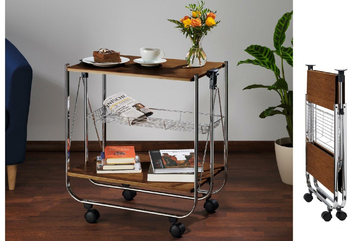 WENKO Servierwagen Dinett 68x40,6x70cm Walnuß - zumoo