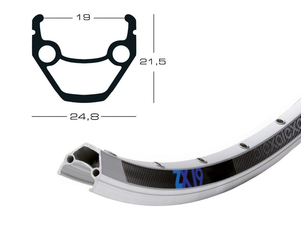 Felge Exal ZX 19 26", silber, 32 Loch, 559-19, VL 8,5mm - zumoo