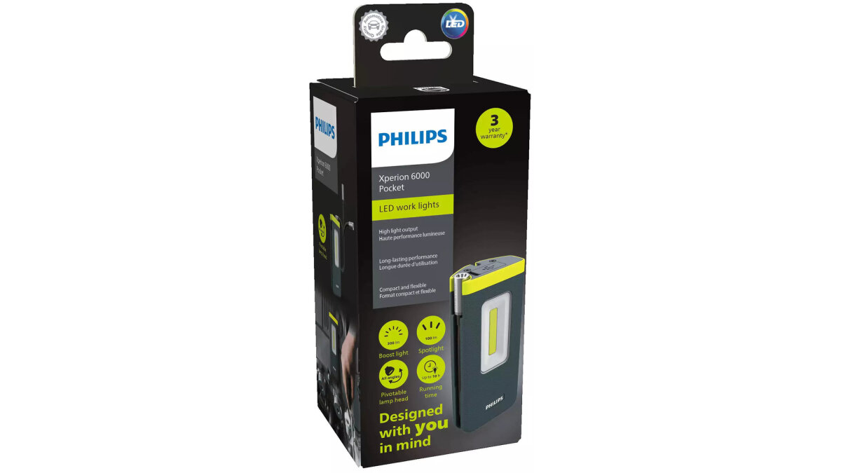 PHILIPS Handlampe "Xperion 6000 Pocket" Akku (Lith Höhe: 15 cm - zumo